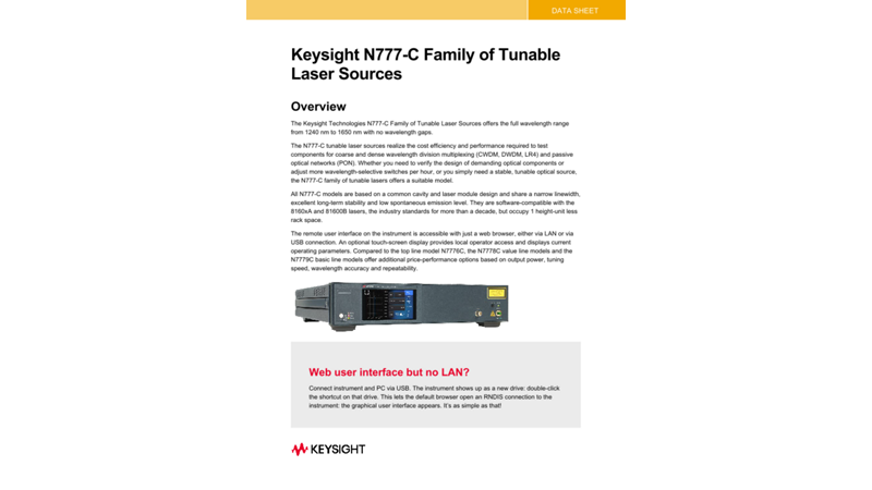 Tunable Laser Source Instruments Keysight